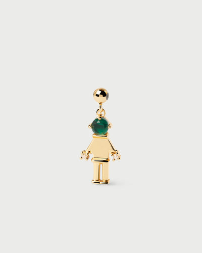 Gold-plated silver human form for Charm necklace or bracelet with g ...