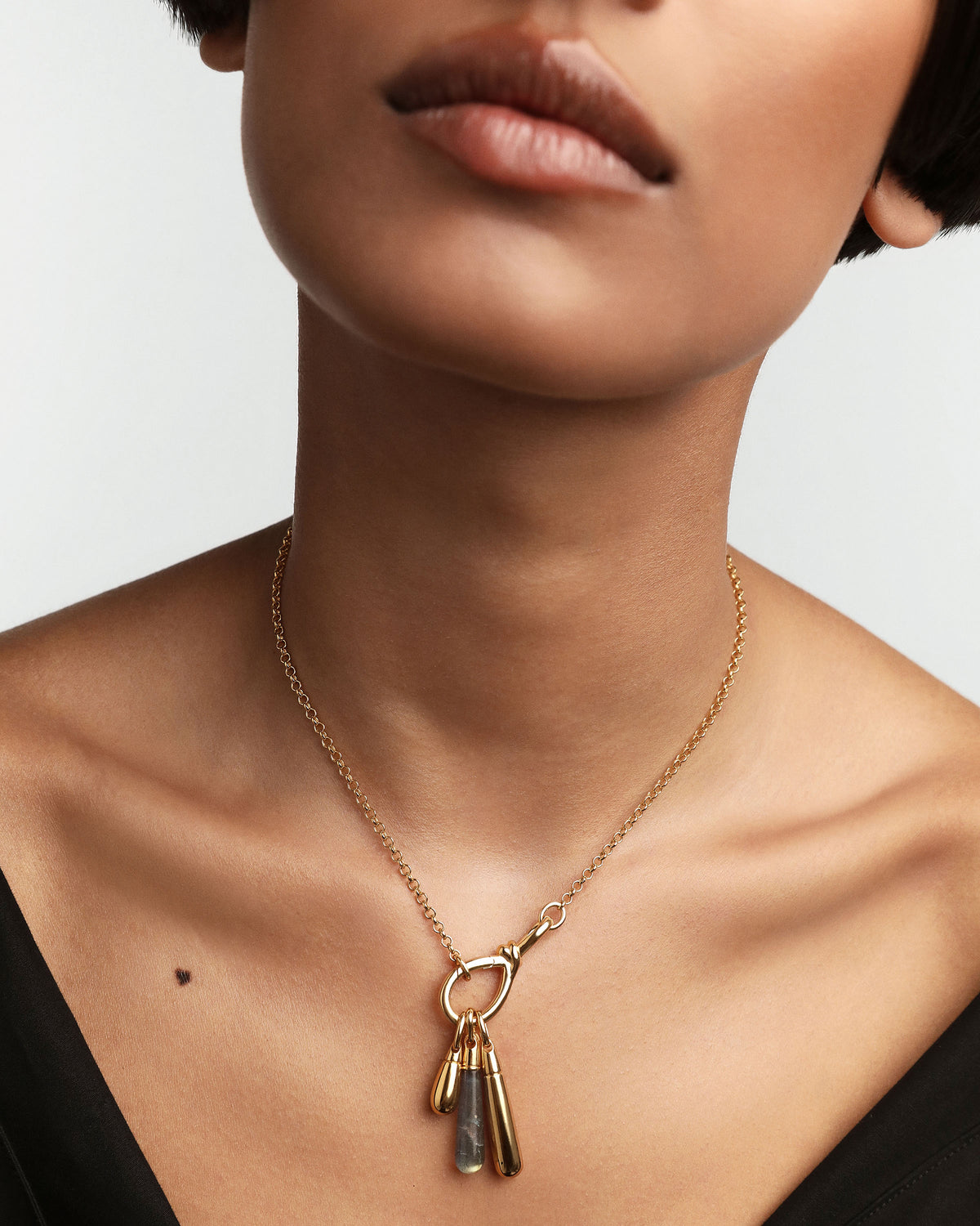 Stackable drop pendant to customize necklace or hoops | Large Drop ...