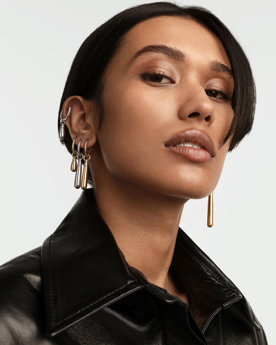 Silver single hoop with a small drop pendant | Jupiter Silver Single ...