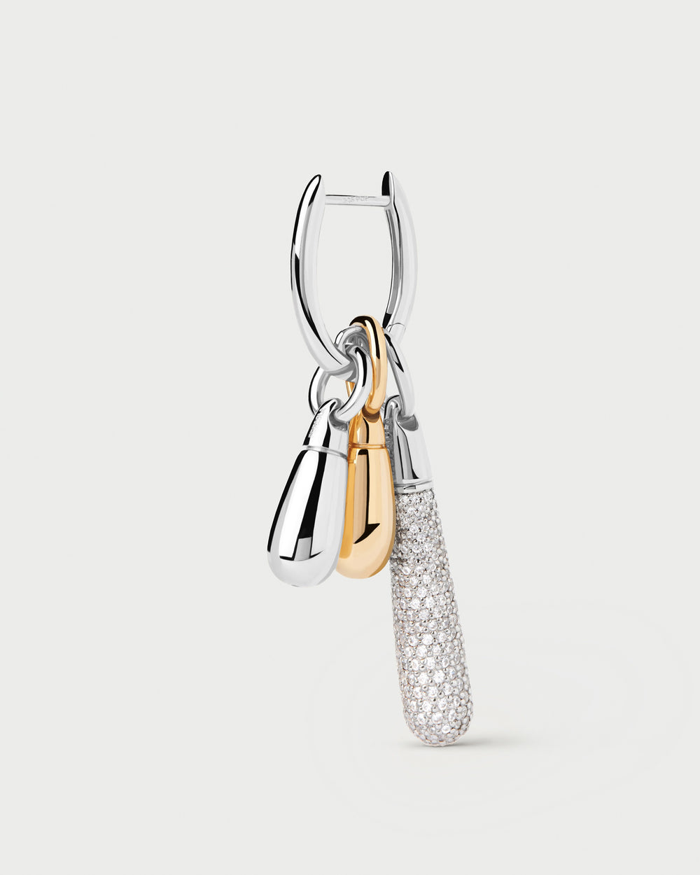 Silver single hoop with a small drop pendant | Jupiter Silver Single ...